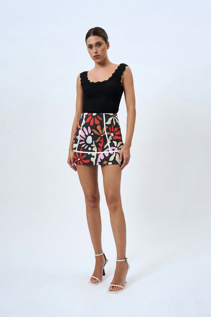 Contrast Pipe Mini Skirt | Final Sale - Black Multi – BY JOHNNY.