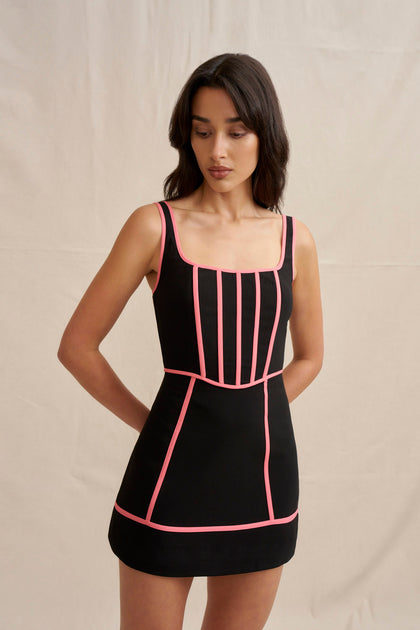 Contrast Pipe Mini Skirt - Black – BY JOHNNY.