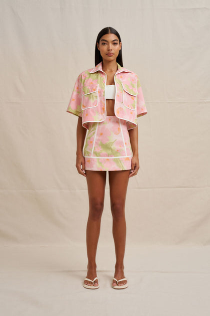 Aster Pipe Mini Skirt - Sorbet Floral – BY JOHNNY.