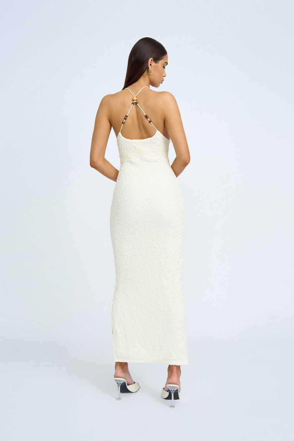 Bianca Bead Midi Dress| Final Sale- Ivory – BY JOHNNY.
