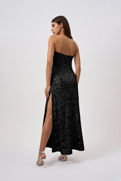 Black Shine Long Line Dress | Final Sale - Black – BY JOHNNY.