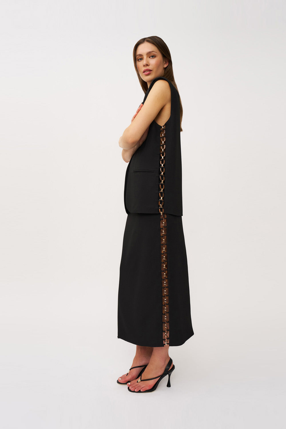 Chain Trim Longline Skirt - Black – BY JOHNNY.