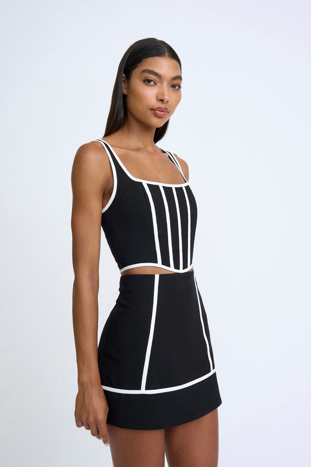 Contrast Pipe Bodice | Final Sale - Black Ivory – BY JOHNNY.
