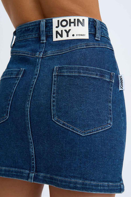Daze Denim Pipe Mini Skirt | Final Sale- Indigo – BY JOHNNY.