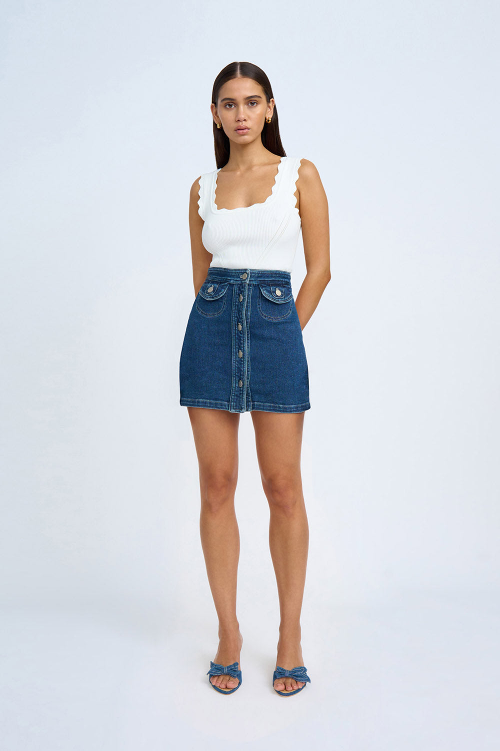 Daze Denim Pipe Mini Skirt | Final Sale- Indigo – BY JOHNNY.