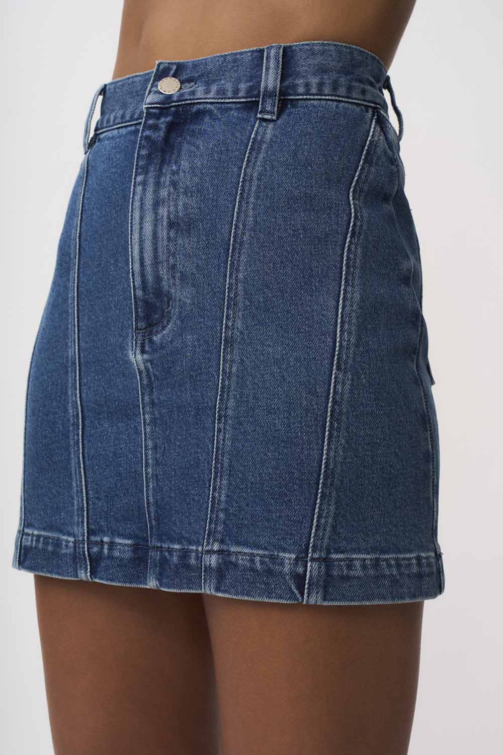 Della Denim Panel Mini Skirt | Final Sale - Blue Wash – BY JOHNNY.