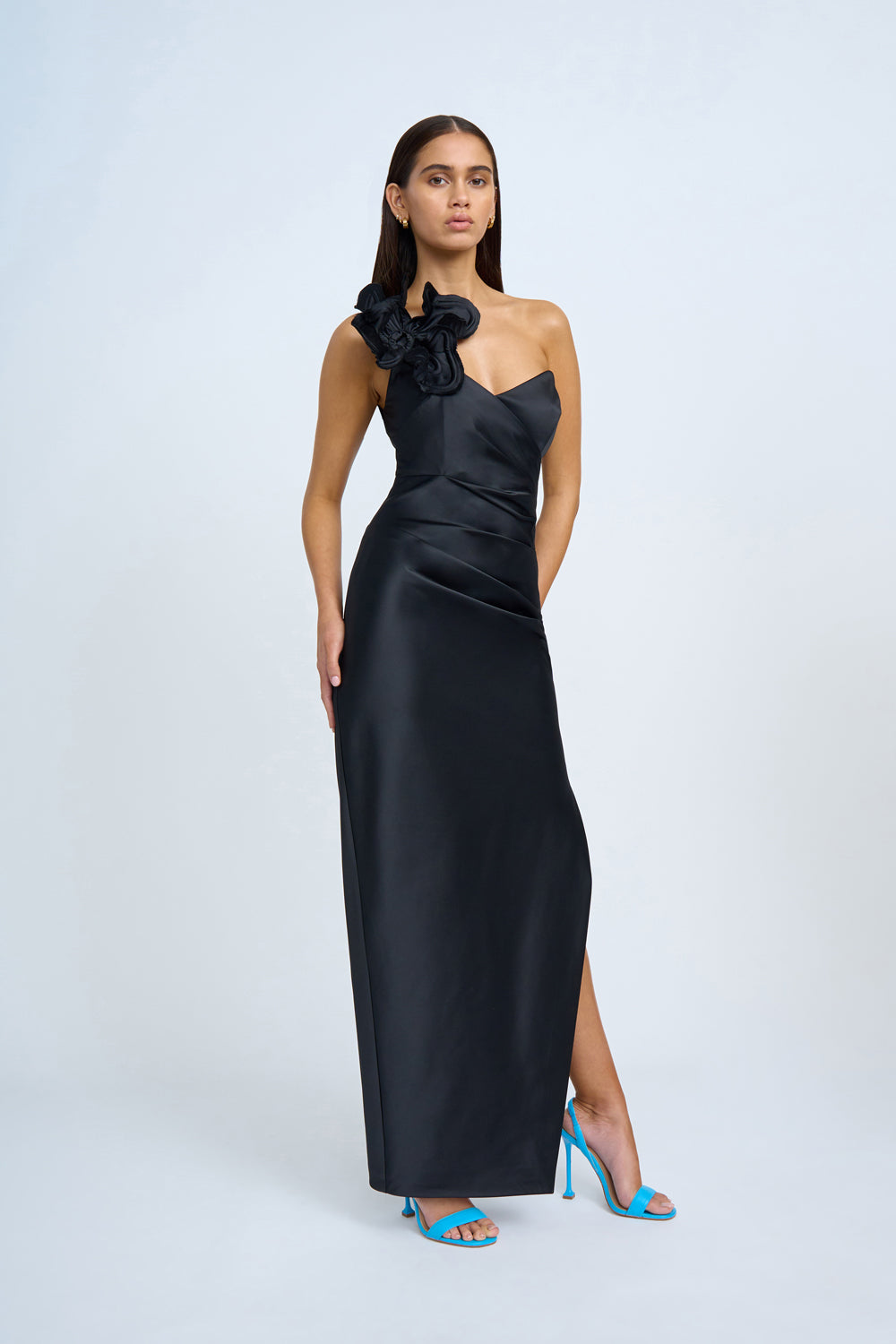 Ruby Romance One Shoulder Long Line Dress | Final Sale - Black – BY JOHNNY.