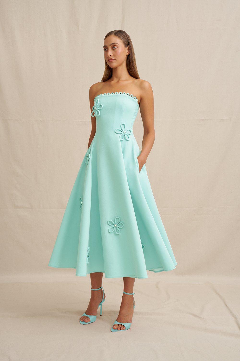 Sky Flower Strapless Dress – BY JOHNNY.