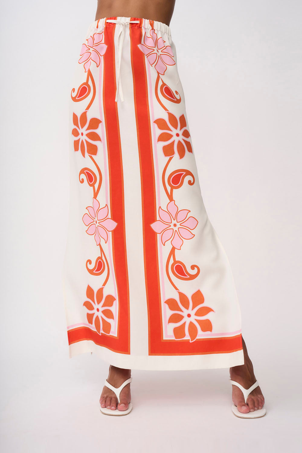 Sierra Paradiso Long Sun Skirt | Final Sale - Pink Red Orange – BY JOHNNY.